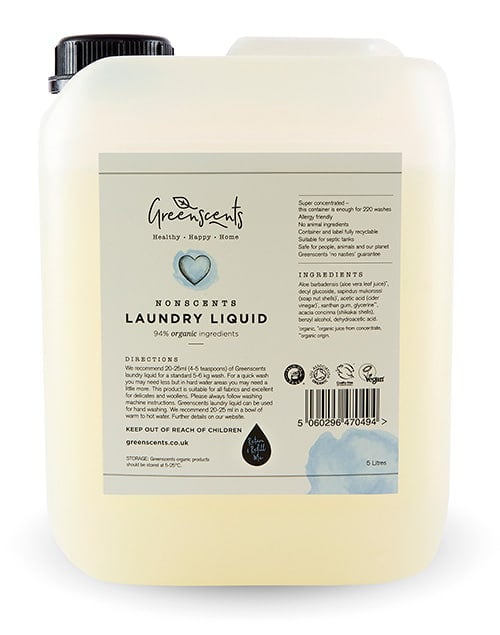 Nonscents Organic Laundry Liquid – Fragrance-Free, Gentle & Non-Toxic ...